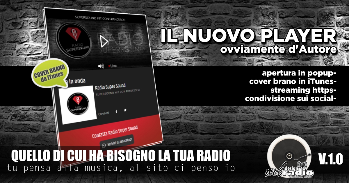 Il nuovo Player per Radio Super Sound - Web Radio Design